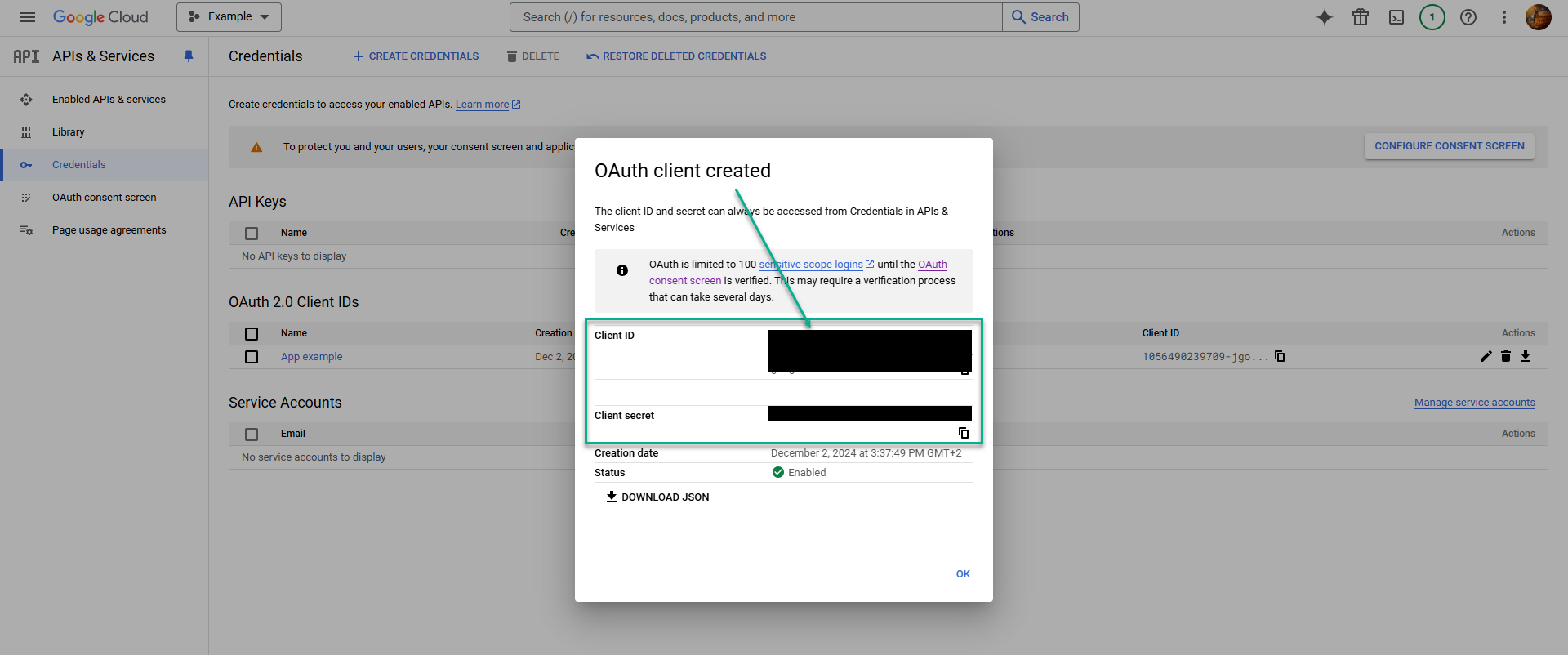 Connecting OAuth Google mailboxes via API